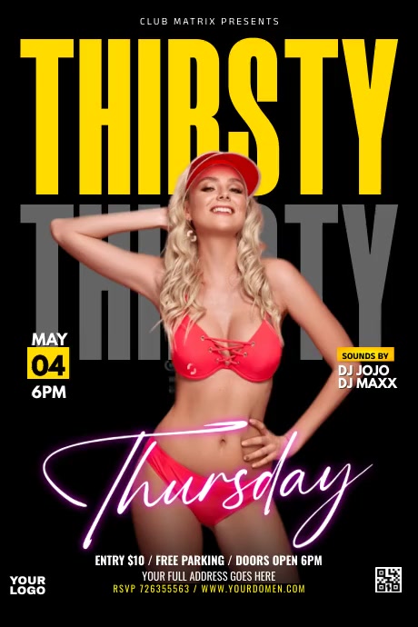 Thirsty thursday Template | PosterMyWall