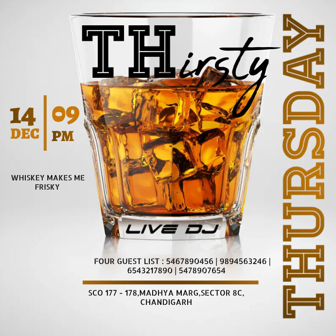Thirsty Thursday Instagram post template | PosterMyWall