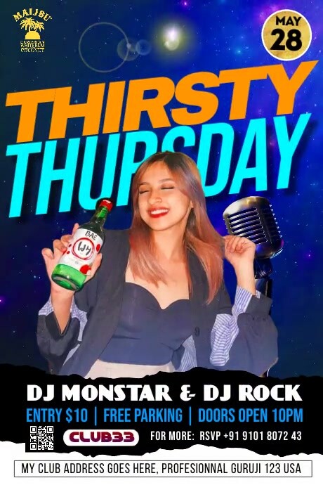 thirsty thursday night party Template | PosterMyWall