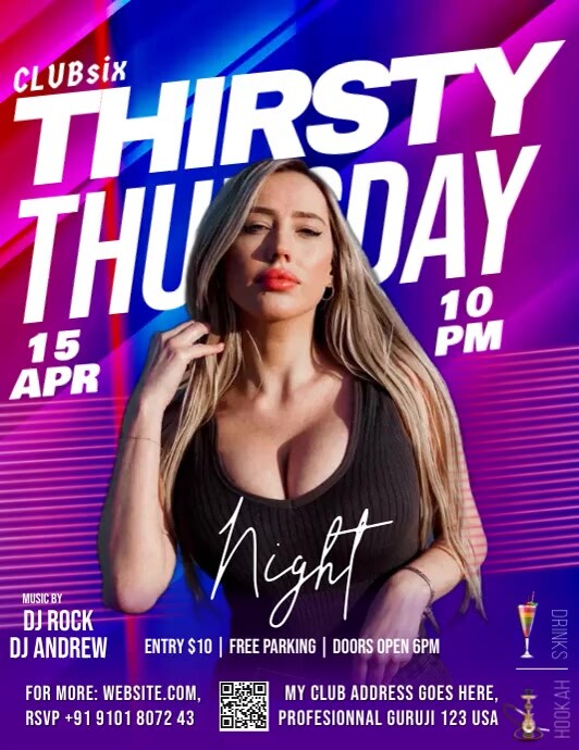 Plantilla de thirsty thursday night party | PosterMyWall