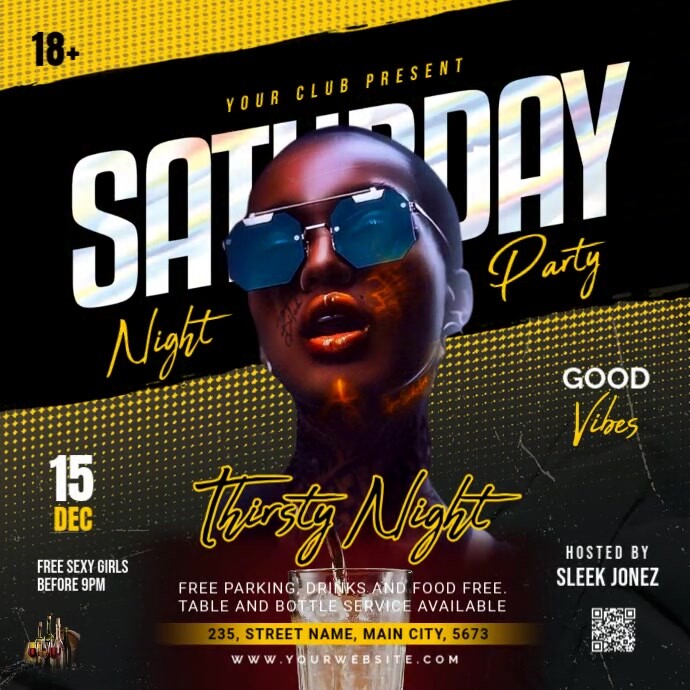 Plantilla de THIRSTY THURSDAY NIGHT PARTY FLYER TEMPLATE | PosterMyWall