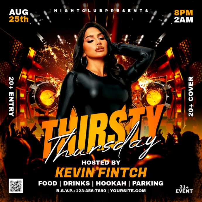 THIRSTY THURSDAY NIGHT PARTY FLYER TEMPLATE | PosterMyWall