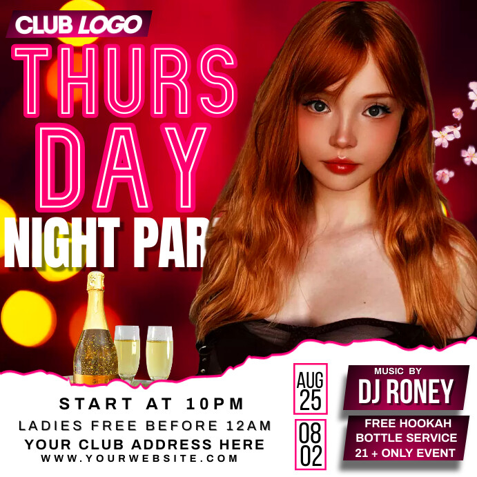 thirsty thursday night Party Template | PosterMyWall