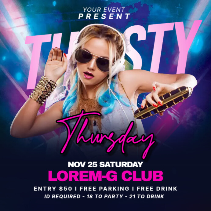 Plantilla de Thirsty Thursday Party | PosterMyWall