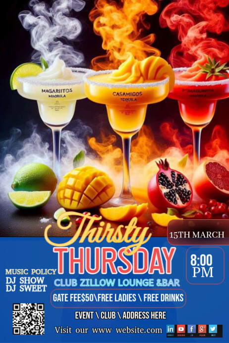 Thirsty Thursday Poster Template | PosterMyWall