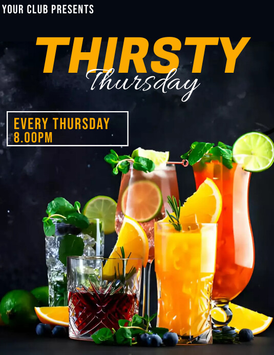 Thirsty Thursday poster Template | PosterMyWall