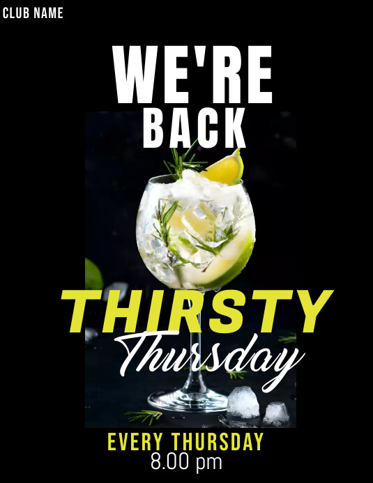 Thirsty Thursday poster Template | PosterMyWall