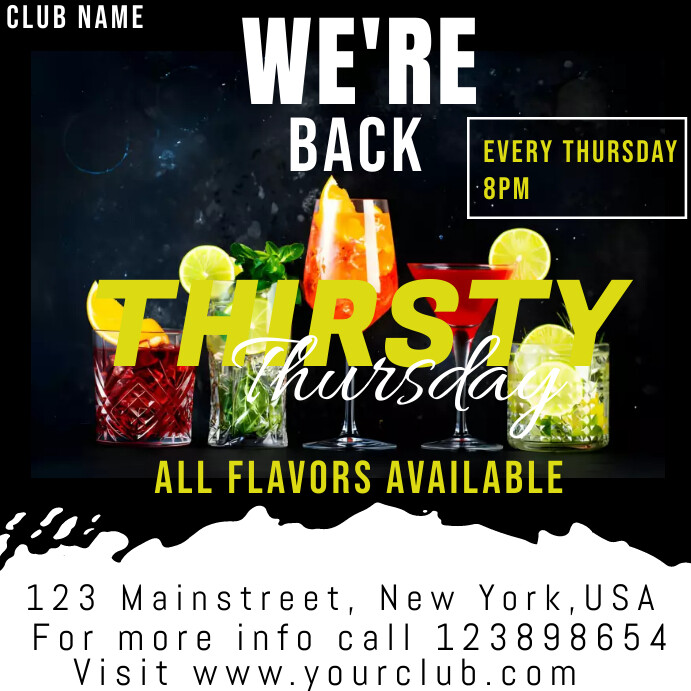 Thirsty Thursday poster Template | PosterMyWall