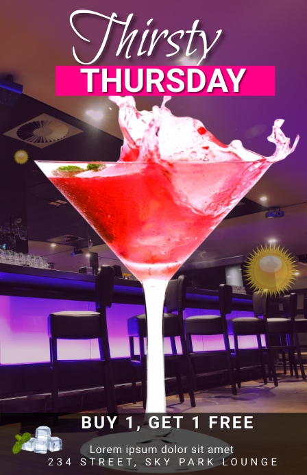 Copy of Thirsty Thursdays Club Flyer Template | PosterMyWall