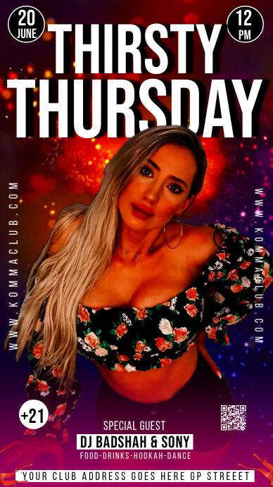 thirsty thursdays club party Template | PosterMyWall