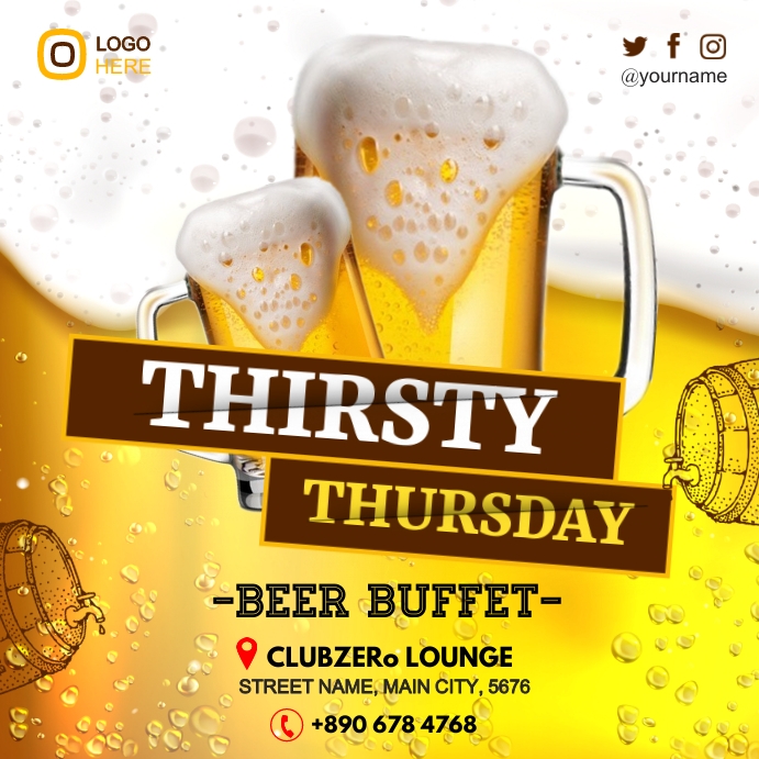 Plantilla de thirsty thursdays | PosterMyWall