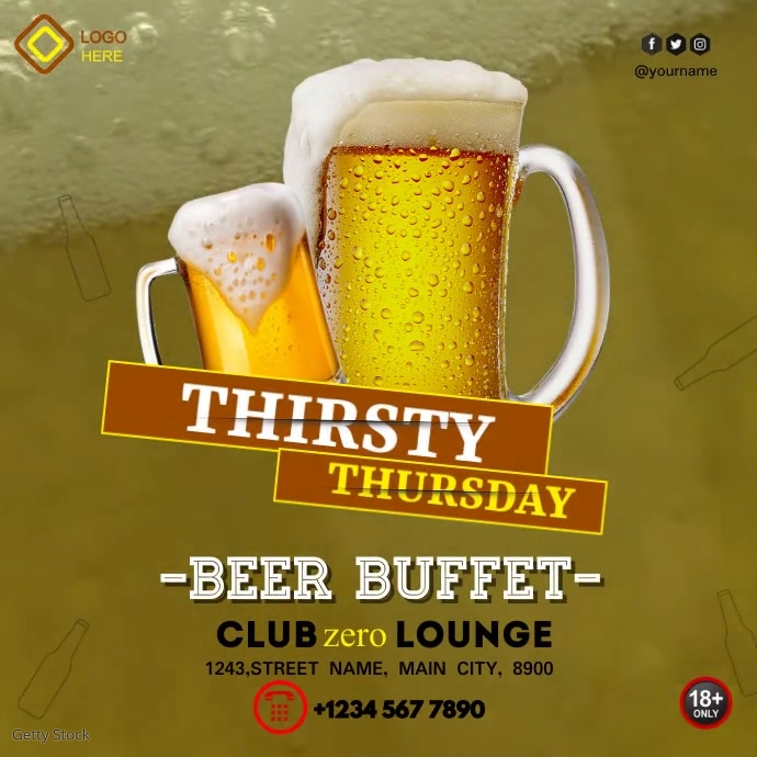 Thirsty Thursdays Template | PosterMyWall