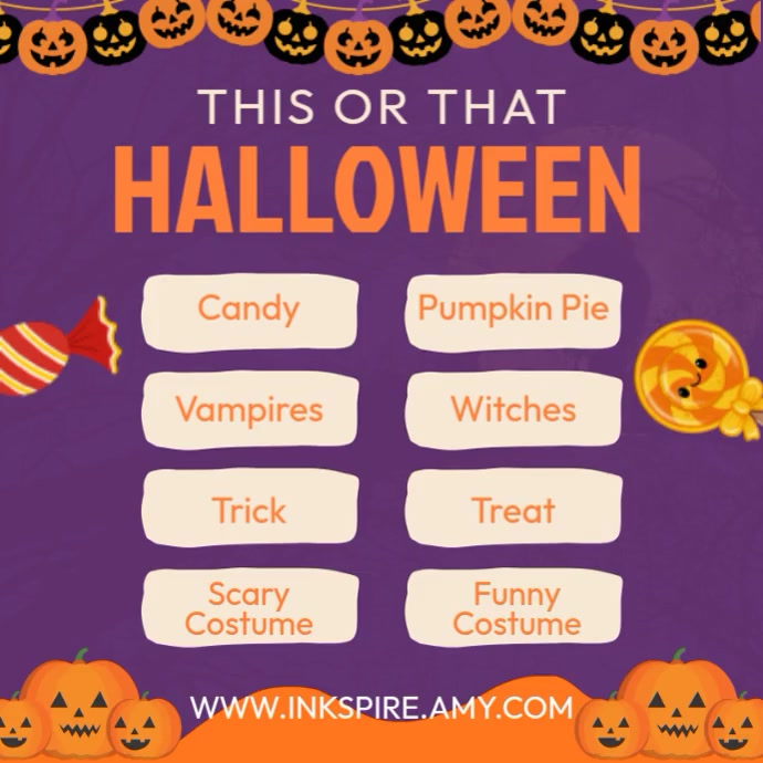 This or That Halloween Game Template | PosterMyWall