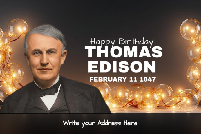 Thomas Edison Birthday Poster Templat | PosterMyWall