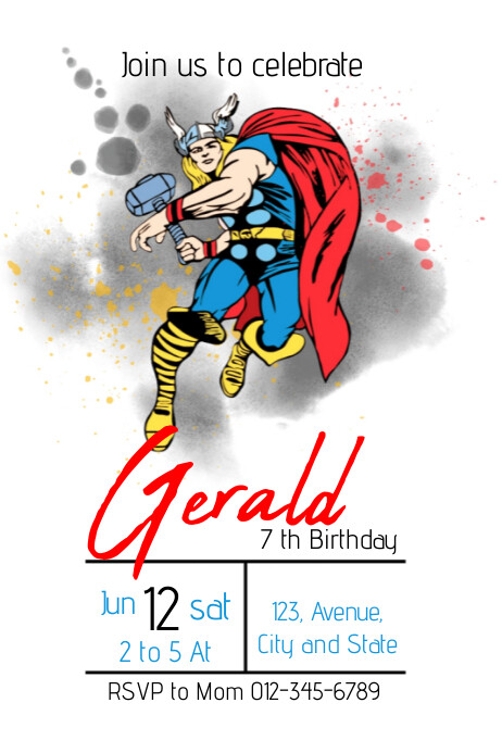 Thor Invitation Template | PosterMyWall
