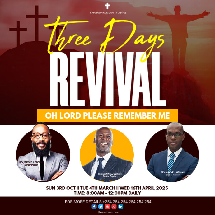 Copy of three days revival service | PosterMyWall