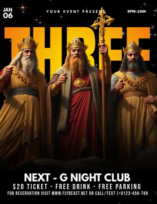 Three King Celebration Template | PosterMyWall