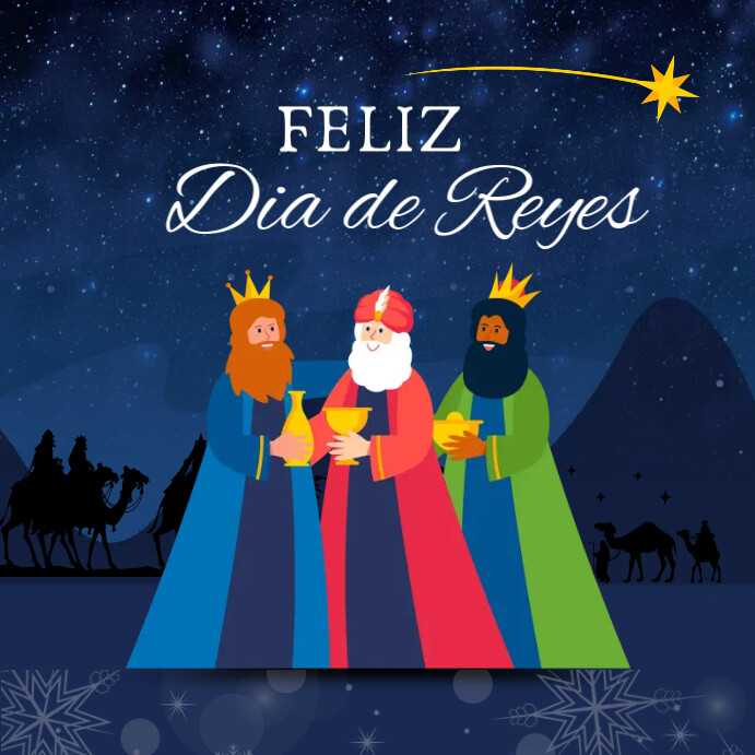 Feliz dia de Reyes Social Media Poster Template | PosterMyWall