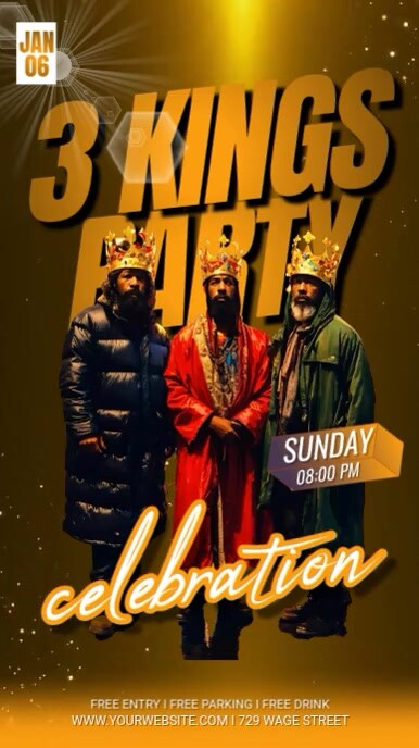 Three Kings Event Poster Template | PosterMyWall