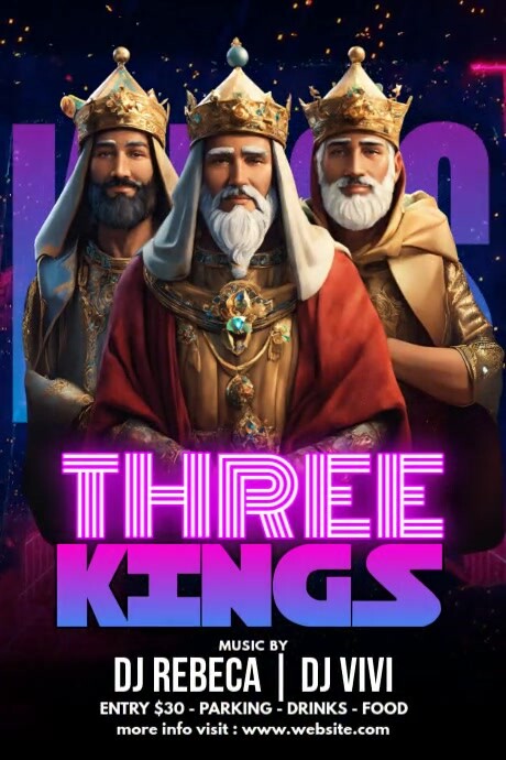 Three Kings Party Template | PosterMyWall