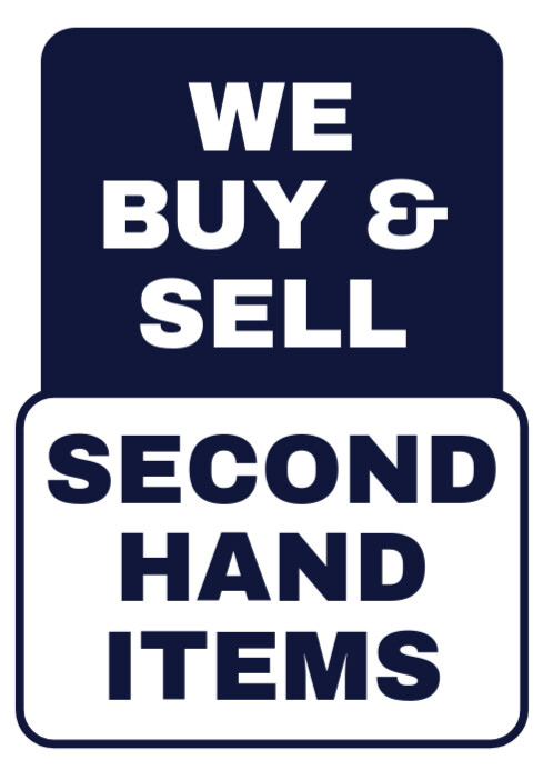 Thrift shop we buy and sell second 2nd hand items poster signage ...