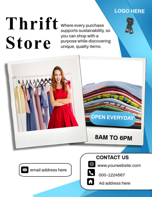 Thrift store flyer poster template | PosterMyWall