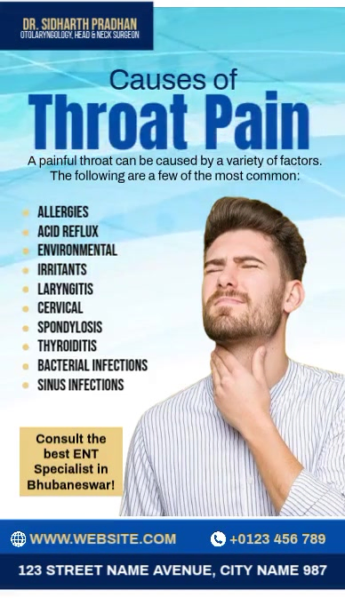 Throat Pain Ads Template | PosterMyWall