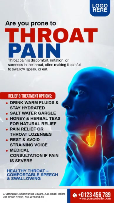 Plantilla de Throat Pain | PosterMyWall
