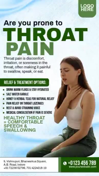 Throat Pain Relief Template | PosterMyWall
