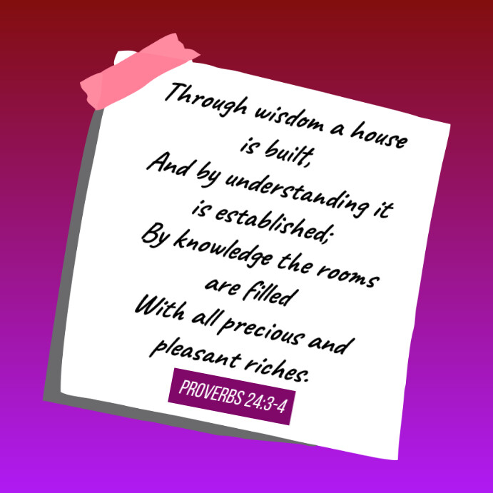 Copy of Through wisdom a house is built- Bible verse | PosterMyWall