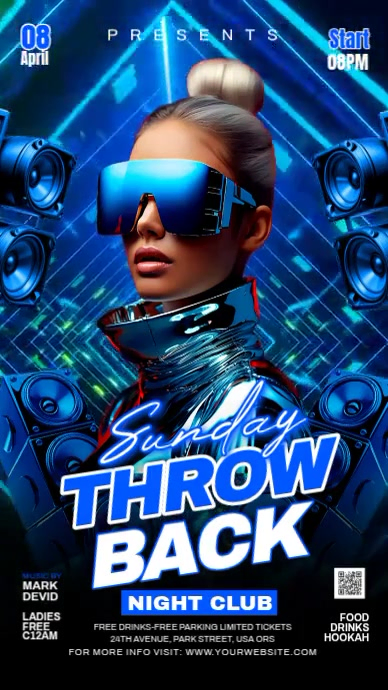 Plantilla de throw back club flyer | PosterMyWall