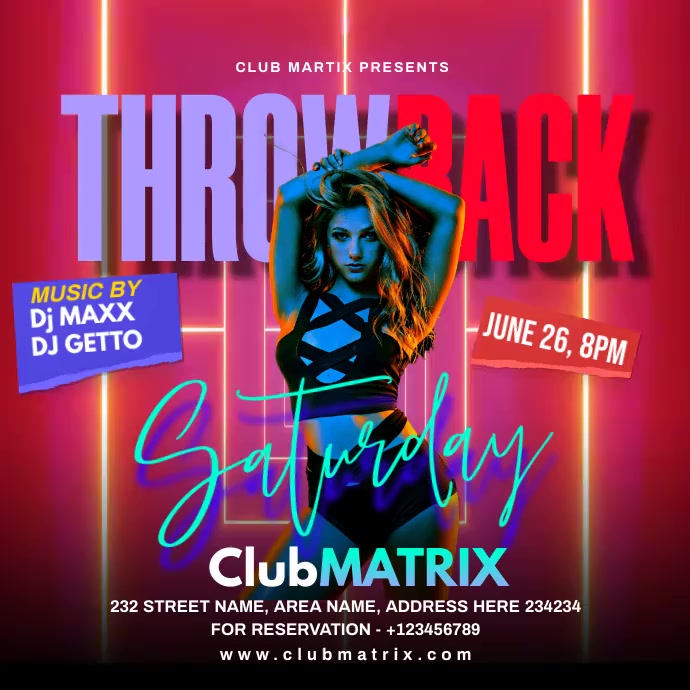 Throw back party Template | PosterMyWall