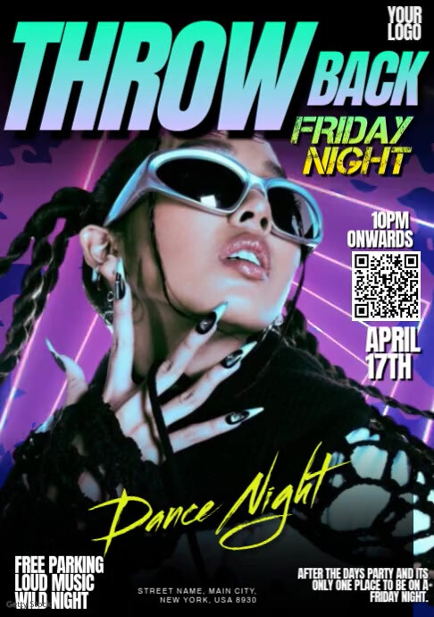 Throw Back Party Template | PosterMyWall