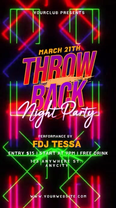 Throw Back Party Template | PosterMyWall