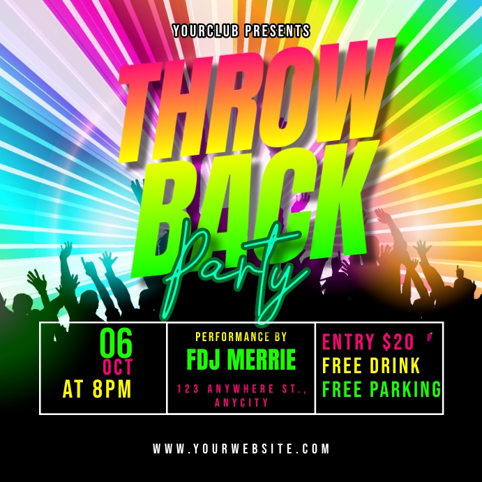 Plantilla de Throw Back Party | PosterMyWall
