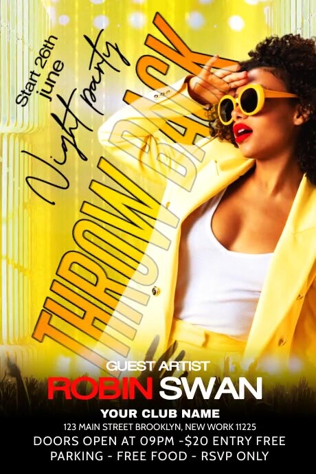 Plantilla de Throw back party flyer | PosterMyWall