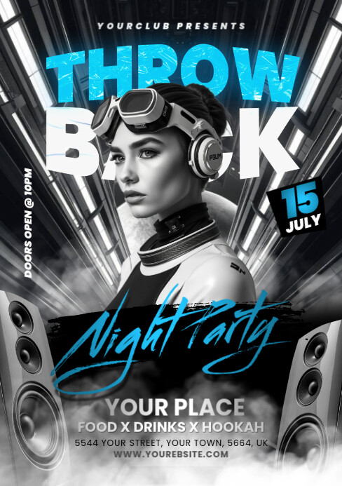 throw back party flyer Template | PosterMyWall