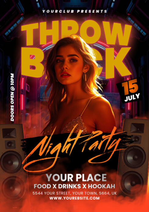 throw back party flyer Template | PosterMyWall