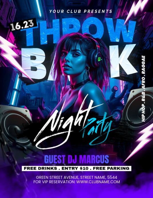 Copy of throw back party flyer | PosterMyWall