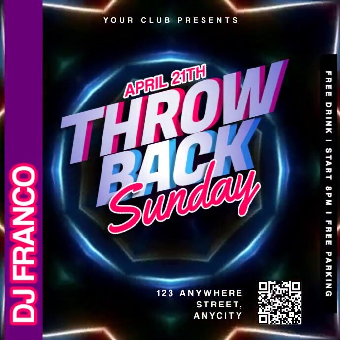 Throw Back Sunday Template | PosterMyWall