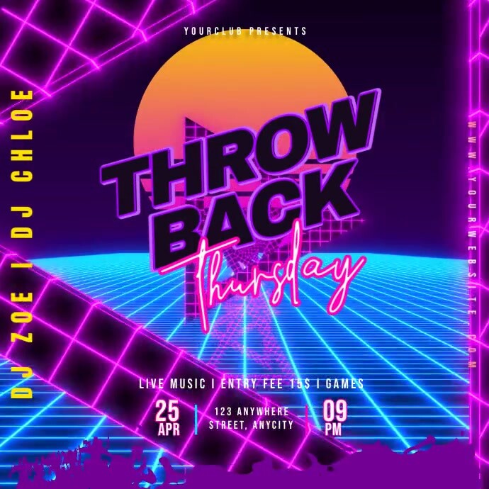 Throw Back Thursday Party Template | PosterMyWall