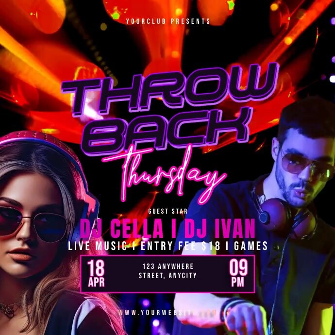 Throw Back Thursday Party Template | PosterMyWall