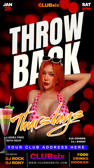 throwback back thursday night party Template | PosterMyWall