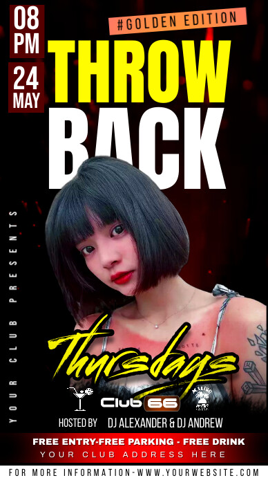 throwback concert flyer invitation Template | PosterMyWall