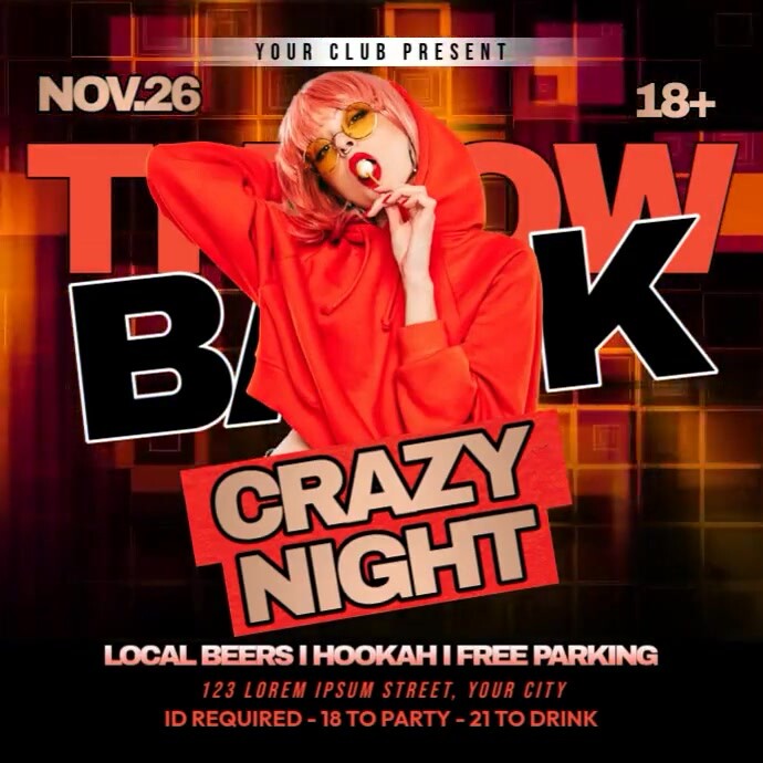 Throwback Crazy Night Template | PosterMyWall