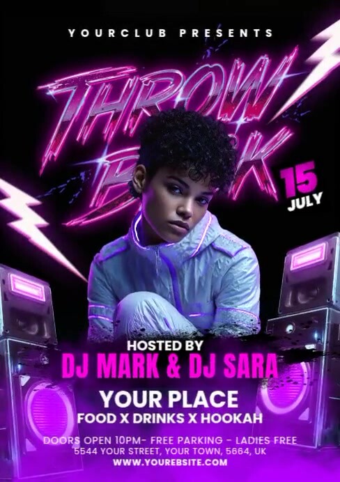 Plantilla de Throwback Night Club Party Flyer | PosterMyWall