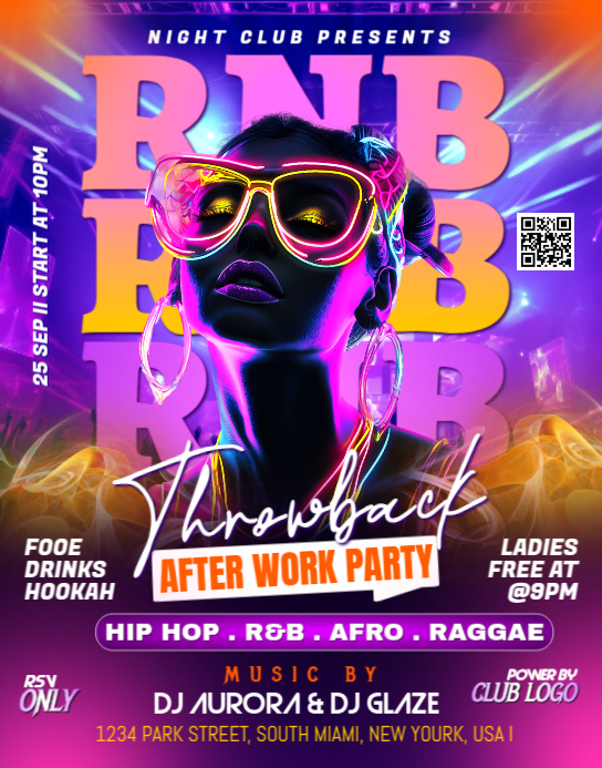 Plantilla de Throwback Night Party Flyer | PosterMyWall