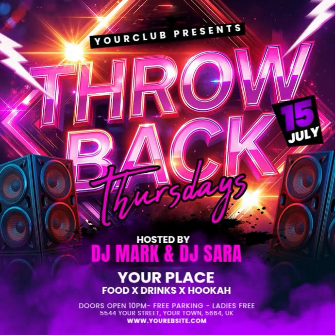 throwback party flyer Template | PosterMyWall