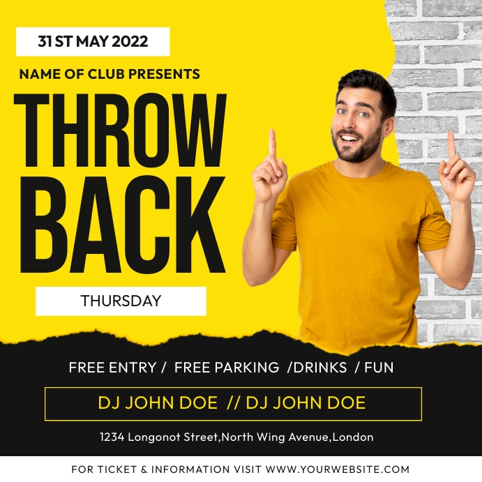 THROWBACK PARTY FLYER Template | PosterMyWall