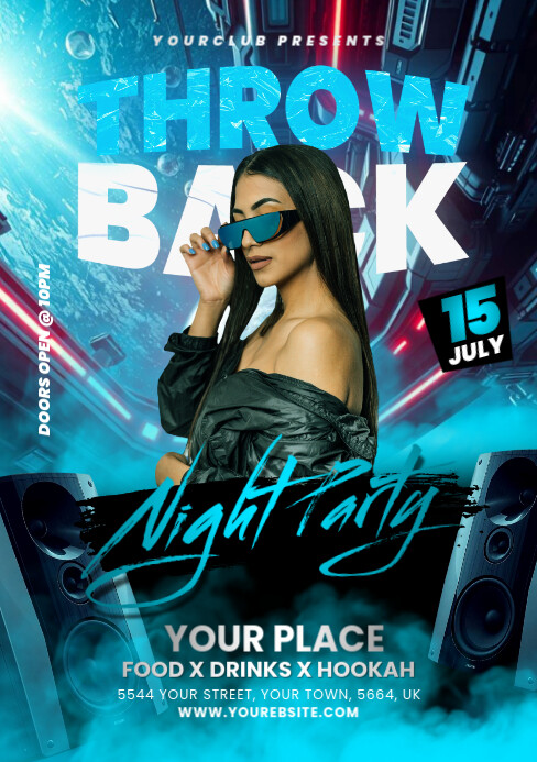 Plantilla de Throwback party flyer | PosterMyWall